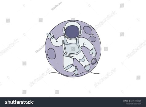 Single Continuous Line Drawing Floating Science Stock Vector Royalty Free 2194996625