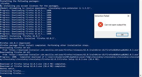 Cannot Install Firefox With Boxstarter Extraction Fails With Can Not