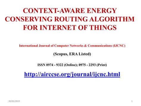 context aware energy conserving routing algorithm for internet of