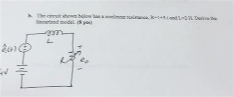 The Circuit Shown Below Has A Nonlinear Resistance Chegg Com