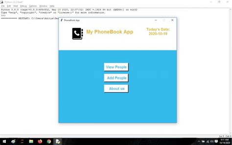 python program to new phone book gui app using the python tkinter