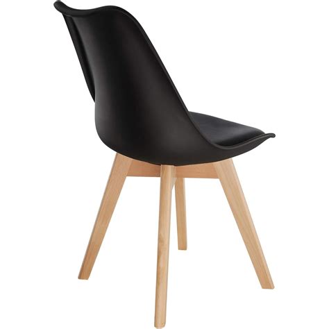 Set 4 Scaune Dining Bucatarie Vienod Lemn Pp Perna Sezut Negru