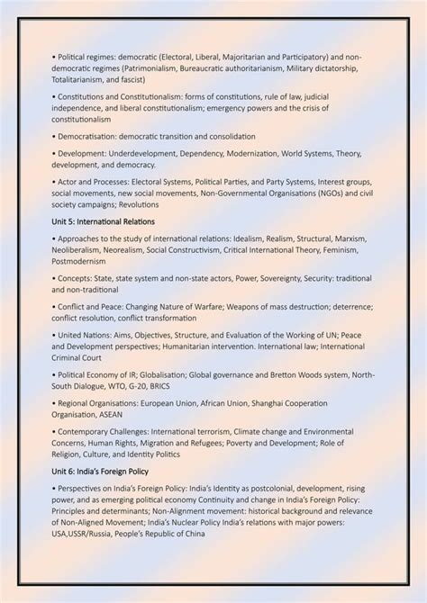 UGC NET Political Science Course Syllabus Pdf