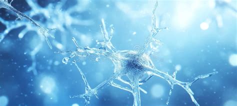 Abstract 3d Render Of A Neural Network Showing Brain Cells Synapses