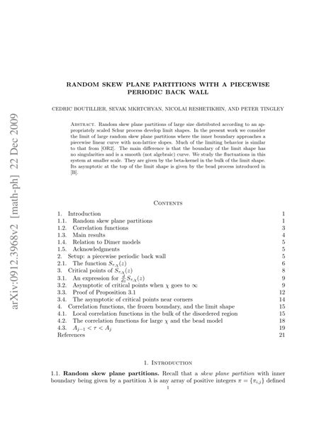 Pdf Random Skew Plane Partitions With A Piecewise Periodic Back Wall