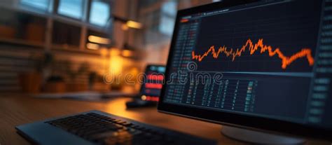 Stock Market Analysis With Graphs And Data On Computer Screen Stock