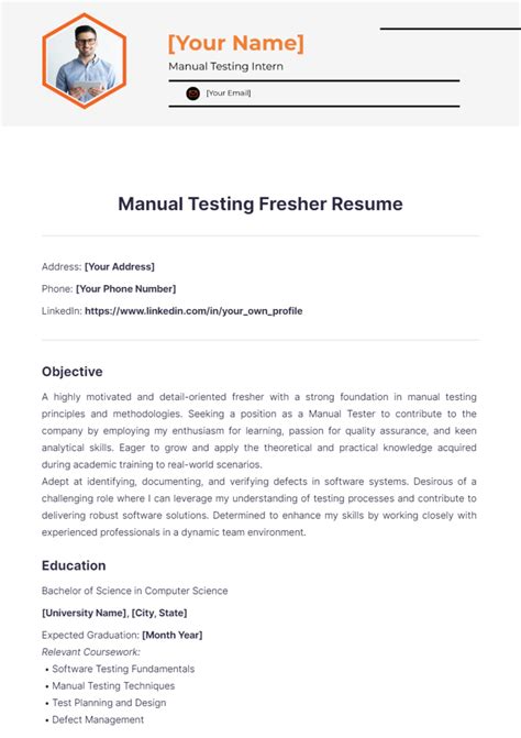Free Bca Fresher Resume Template To Edit Online