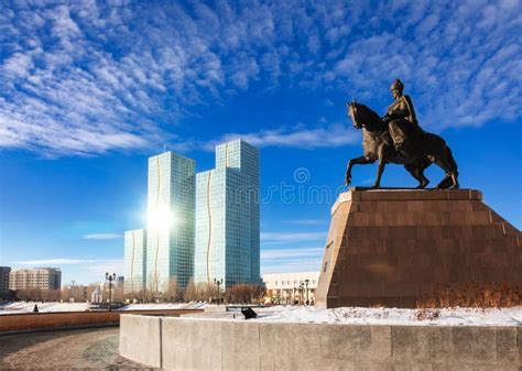 Winter Fun Park On Frozen Ishim River In Astana Kazakhstan Editorial