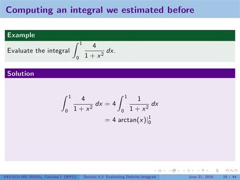 Lesson 26 Evaluating Definite Integrals