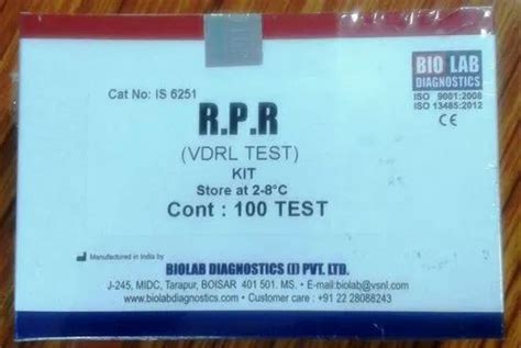 Syphilis Rpr Vdrl Slide Test Kit For Hospital At ₹ 549 Unit In Mumbai Id 22819296073
