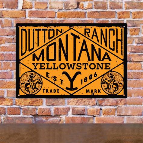 Yellowstone Dutton Ranch Montana Metal Sign Paramount Shop