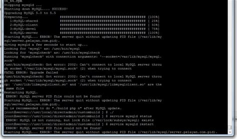 Starting Mysql Error The Server Quit Without Updating Pid File • Justinmy