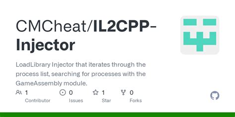 github cmcheat il2cpp injector loadlibrary injector that iterates through the process list