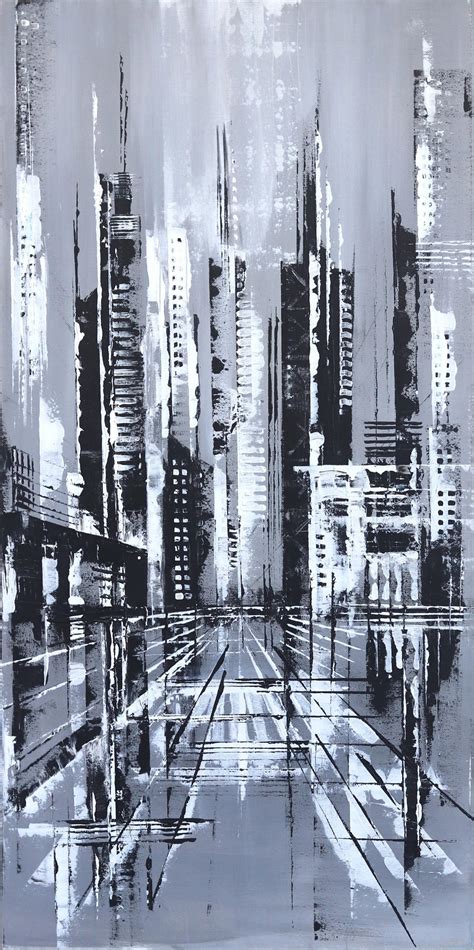 Ny Black And White Original Painting By Ivana Milosevic Chairish