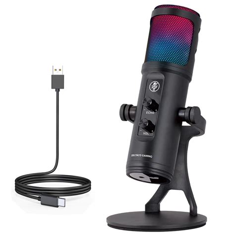 Usb C Condenser Microphone Rgb And Echo Effect With Touch Mute Muzikone