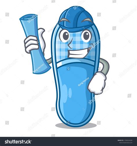 Architect Slippers Sleep Isolated On Mascot Stock Vector Royalty Free