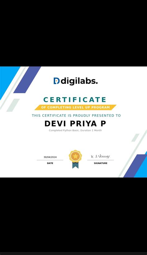 Devi Priya On Linkedin Python Certificate