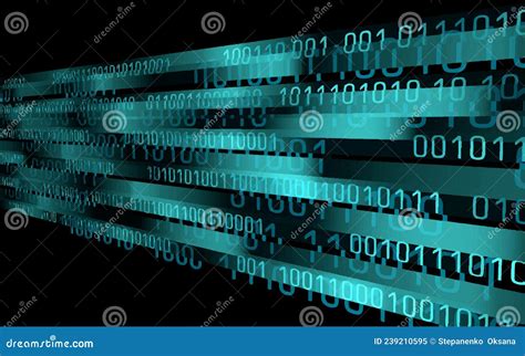 Abstract Digital 3d Blue Background Information Code Flow Data
