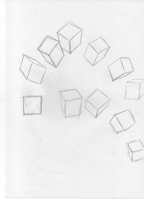 Rotating Cubes Drawing