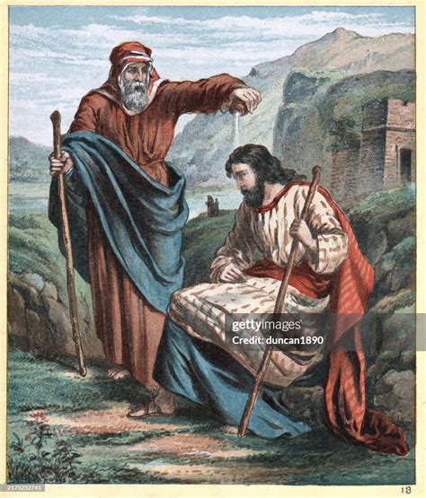 Samuel Anoints Saul As King Of The Israelites Biblical Illustration