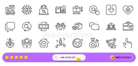 Search Artificial Intelligence And Loyalty Points Line Icons For Web App Pictogram Icon Line