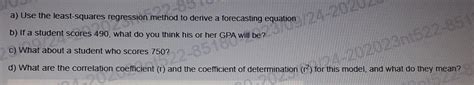 Solved A Use The Least Squares Regression Method To Derive