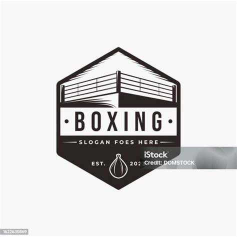 빈티지 클래식 복싱 로고 배지 엠블럼 디자인 파이팅 클럽 흰색 배경에 전투 클럽 벡터 권투 스포츠에 대한 스톡 벡터 아트 및