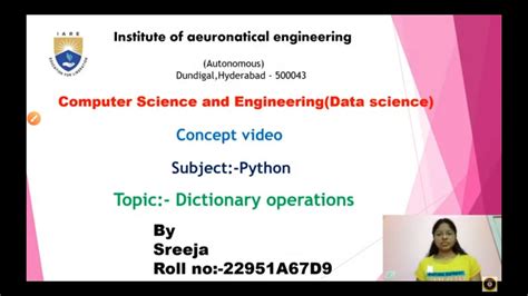 Python Dictionary Operations Concept Video Shashanth Youtuber Youtube