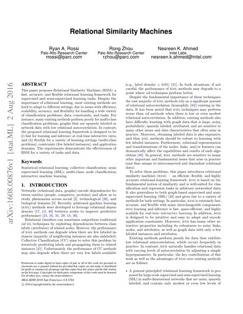 Pdf Relational Similarity Machines