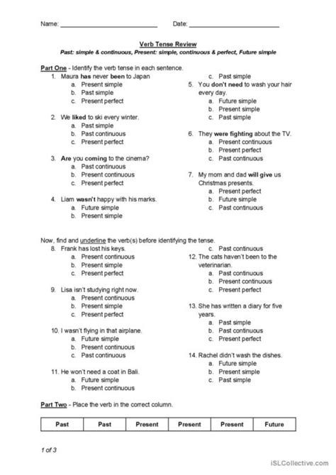 4 Verb Tenses Guided Grammar Production Grammar Practice E