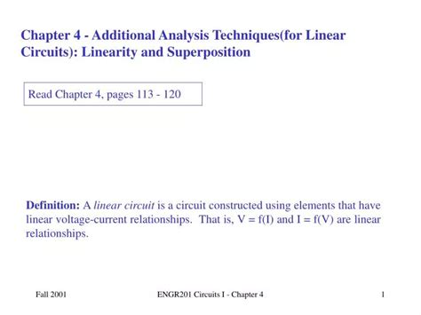 PPT Chapter Additional Analysis Techniques For Linear Circuits Linearity And