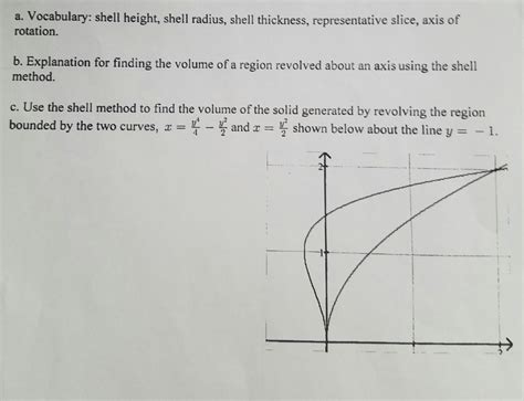 Solved Vocabulary Shell Height Shell Radius Shell Chegg Com