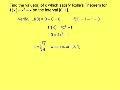 ppt section 5 5 the intermediate value theorem rolle s theorem the