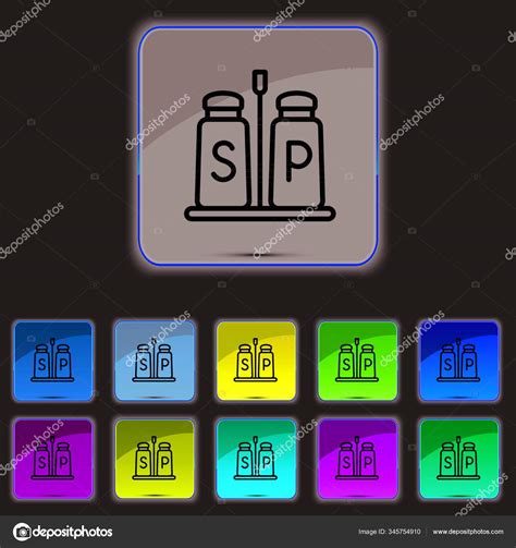 Salt Pepper Icon Sign Set Eleven Colored Buttons Your Site Stock Vector By ©yayimages 345754910