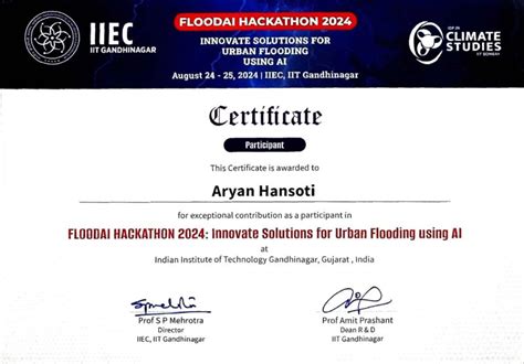 Aryan Hansoti On Linkedin Floodai Iitgn Hackathon Teamiota