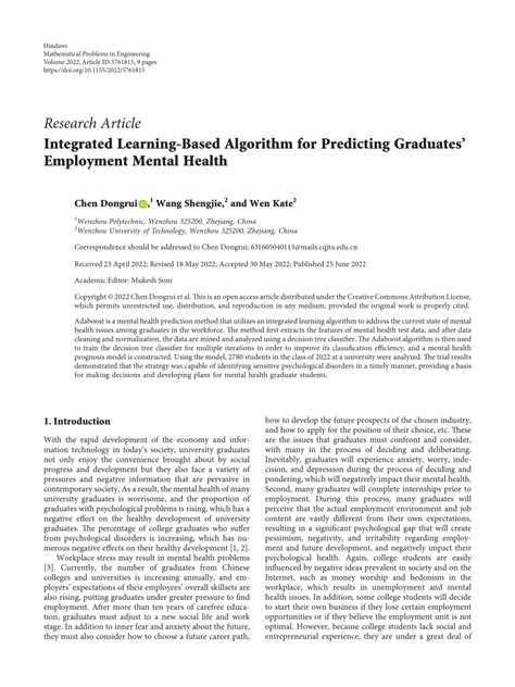 Pdf Integrated Learning Based Algorithm For Predicting Graduates