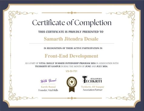 Frontenddevelopment React Webdevelopment Iitkanpur Internship Coding Samarth Desale