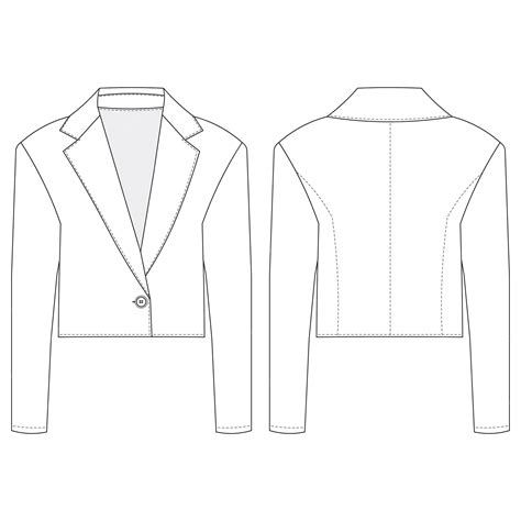 Premium Vector Single Button V Neck Long Sleeve Short Blazer Jacket