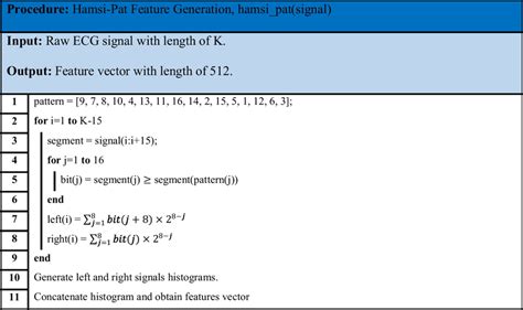 Pseudo Code Of The Hamsi Pat Feature Generation Function Download Scientific Diagram
