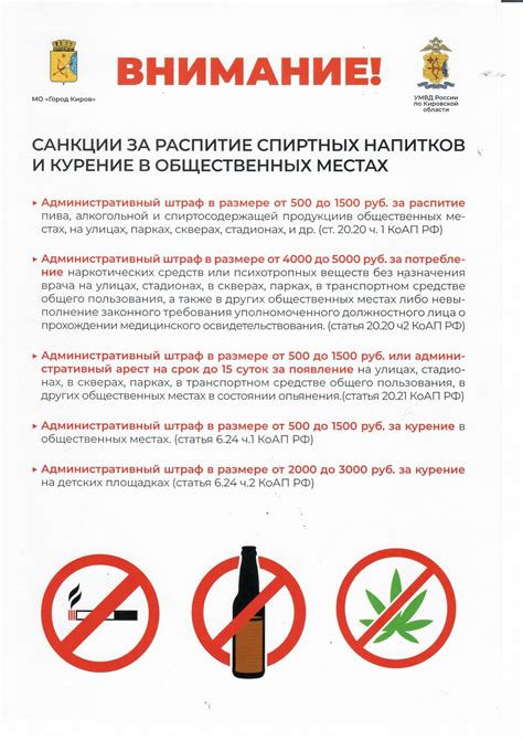 Распитие спиртных напитков в общественных местах правила штрафы