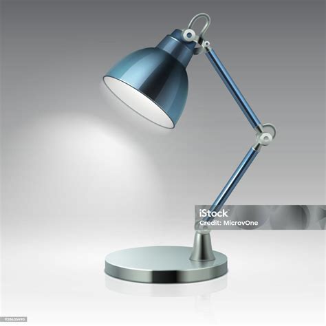 현대 사무실 테이블 금속 램프의 벡터 일러스트 레이 션의 흰색 배경에 고립 0명에 대한 스톡 벡터 아트 및 기타 이미지 0명 가구 그늘 Istock