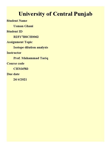 Isotope Dilution Analysis Pdf Radioactive Tracer Chemical Substances