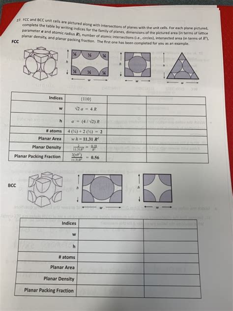 Solved FCC And BCC Unit Cells Are Pictured Stone With Chegg Com