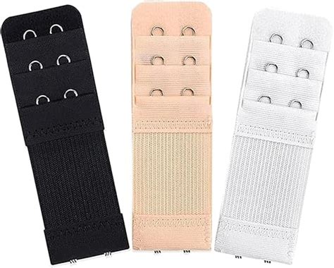 Hantoc 3 Piece Extender Bra Extender Bra 3 Rows 2 Hooks Throat Braces Soft Comfort Elastic