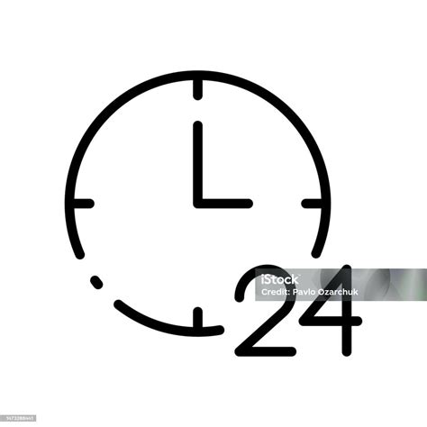 시계 Ith 24 라인 아이콘입니다 손목 시계 시간 시 분 초 요일 시계 바늘 알람 시간 관리 시간 엄수 개념 흰색 배경에 벡터 선 아이콘 0명에 대한 스톡 벡터 아트 및