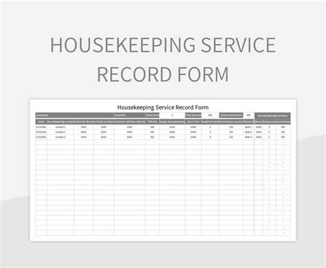 Free Service Records Templates For Google Sheets And Microsoft Excel Slidesdocs