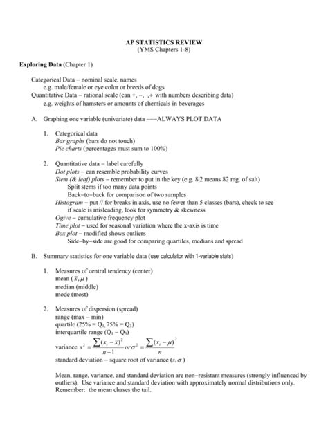 Ap Statistics Exam Review