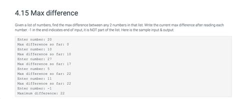 Solved 415 Max Difference Given A List Of Numbers Find The