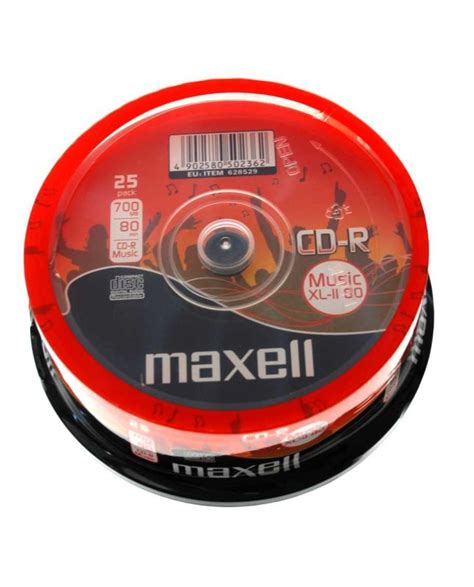 Maxell Cd R Music 80 Min 700mb Digital Audio 25 Disc Spindle