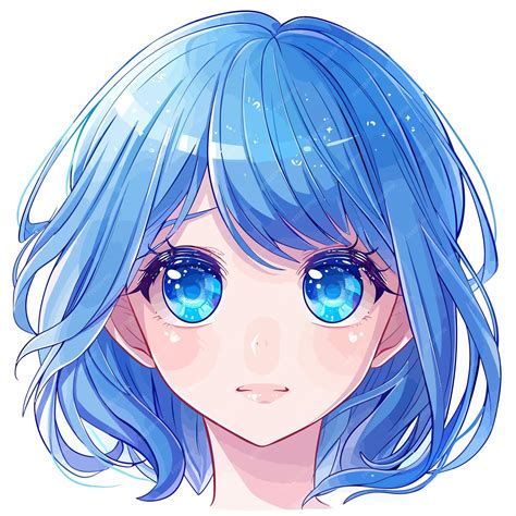 Premium Vector Blue Eyes Anime Girl Character